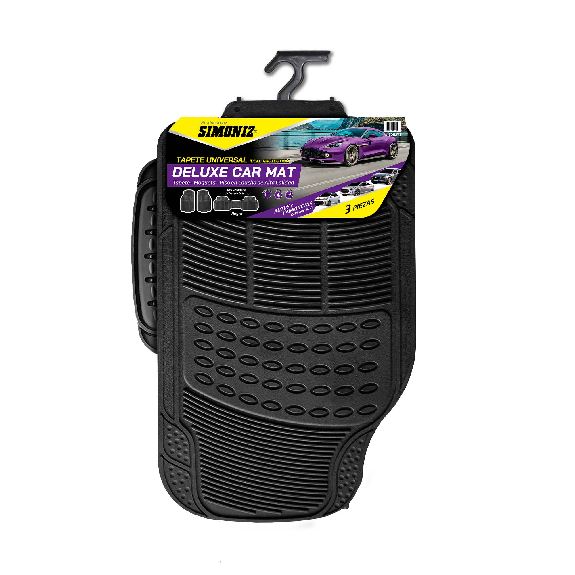 Tapete PVC SIMONIZ Dura Line Negro 3Pzs - Virtualpits